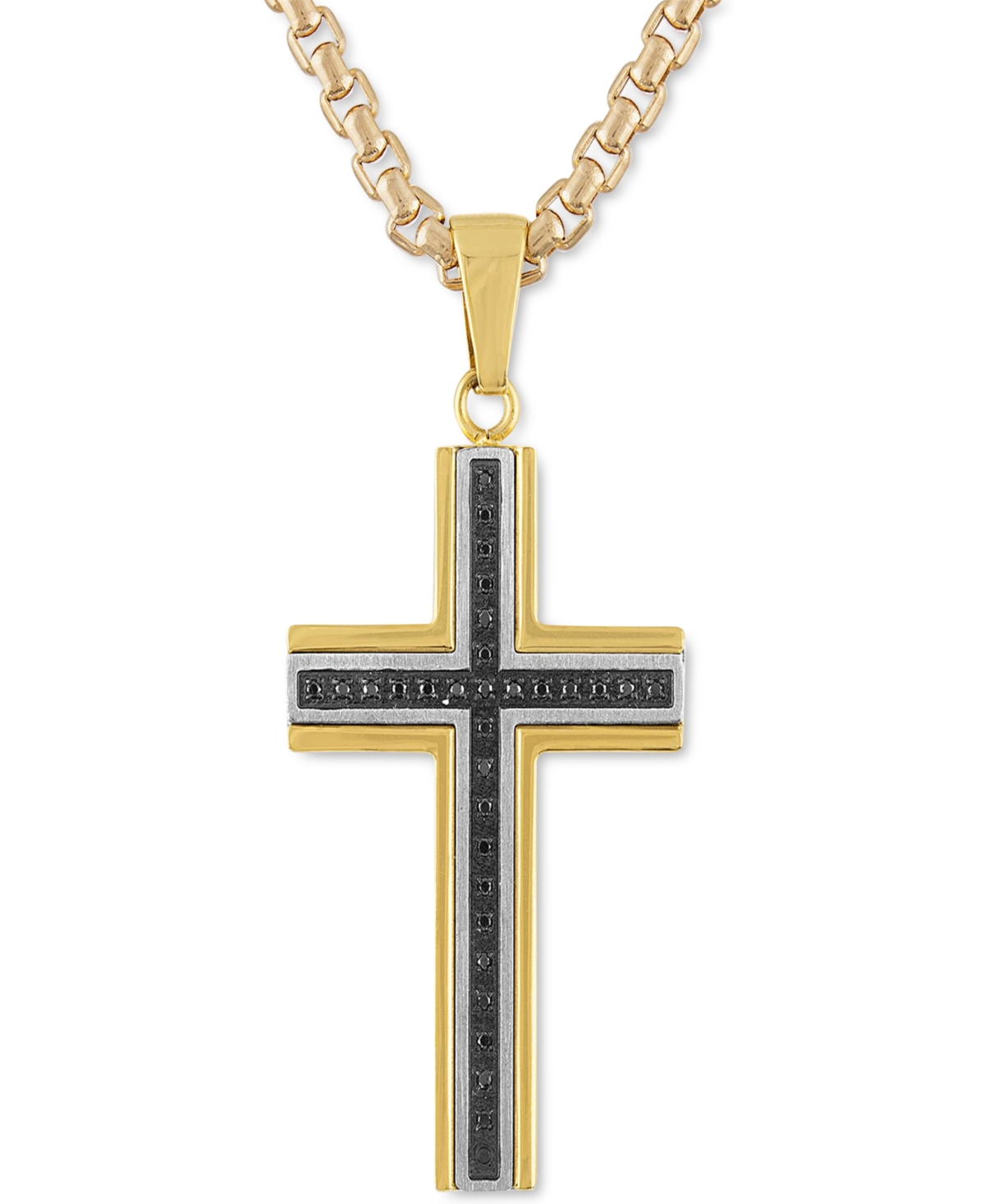 Click here for Mens Black Diamond Cross 22 Pendant Necklace (1/6... prices