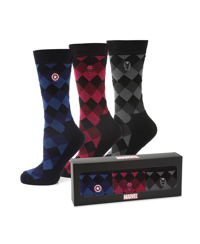 Marvel Men's Argyle Socks Gift Set, Pack of 3 - Macy's