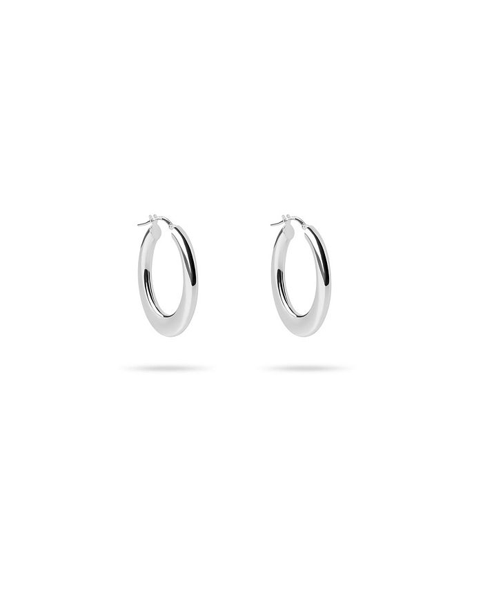 Argento Vivo Sterling Silver Oval Taper Hoops - Macy's