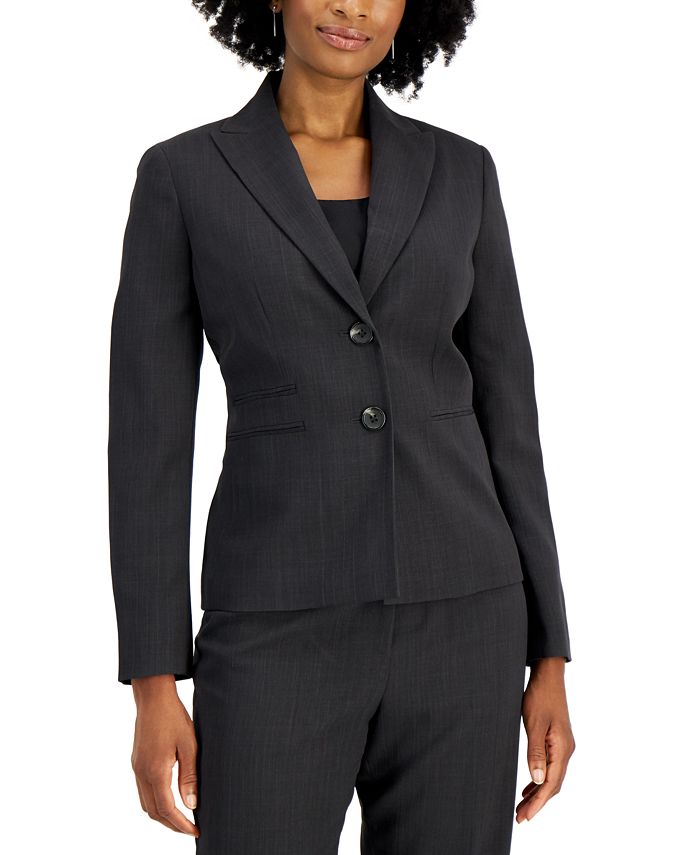 Le Suit Two-Button Straight-Leg Pantsuit - Macy's