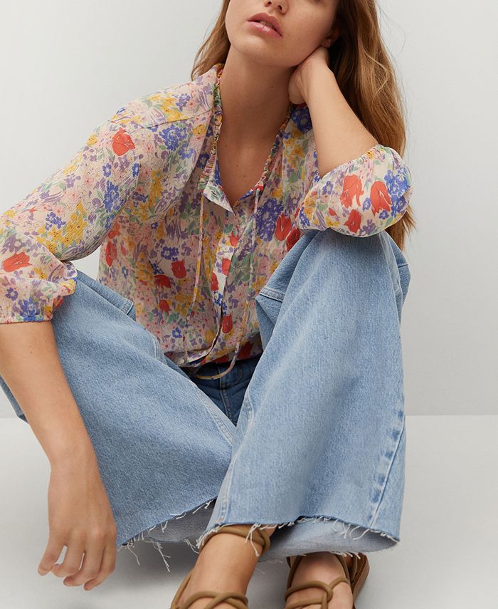 MANGO Floral Print Blouse - Macy's