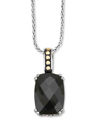 EFFY Collection EFFY® Onyx 18" Pendant Necklace in Sterling Silver and ...