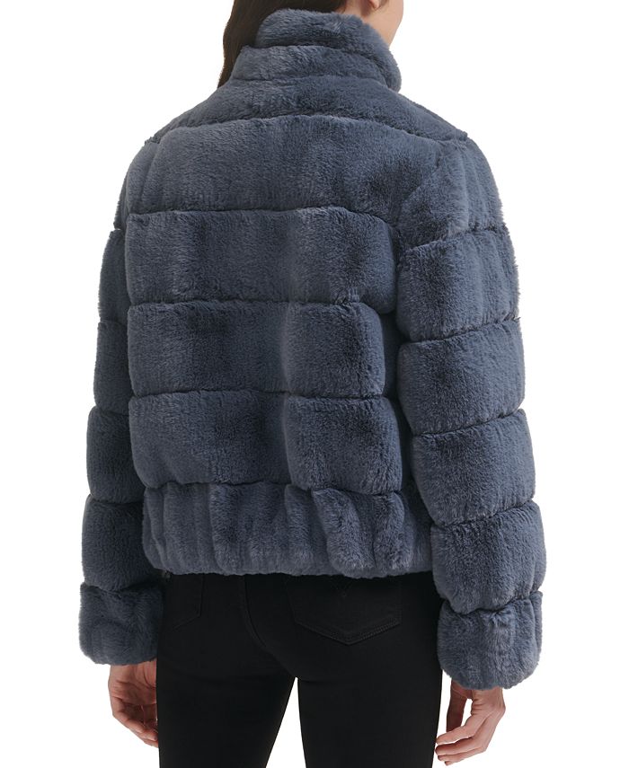 Calvin Klein Women's Faux-Fur Zip-Front Coat - Macy's