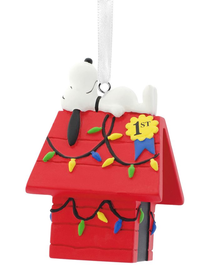 Hallmark Peanuts Snoopy Decorated Dog House Ornament - Macy's
