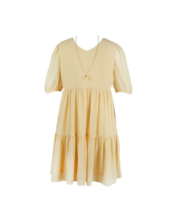 Beautees Big Girls Puff Sleeve V-Neck Dress & Reviews - Dresses - Kids ...