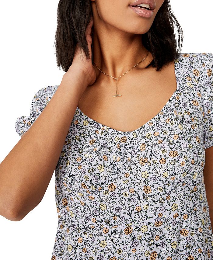 COTTON ON Women's Woven Essential Tie Back Mini Tea Dress & Reviews ...