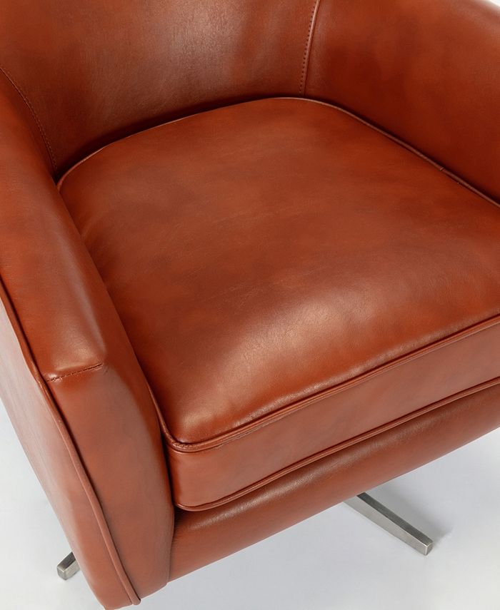 Comfort Pointe Phoenix Leather Gel Swivel Armchair - Macy's