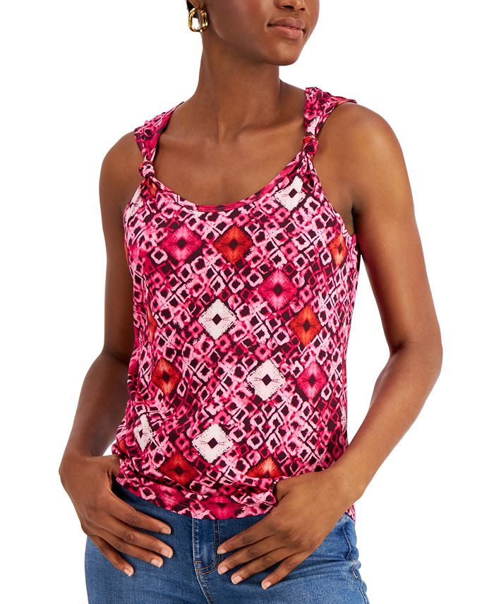 INC International Concepts Cotton Twisted-Strap Tank Top, Created for ...