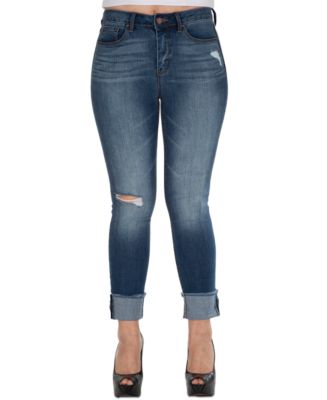 Sound/Style Distressed Wide-Cuff Skinny Jeans - Macy's