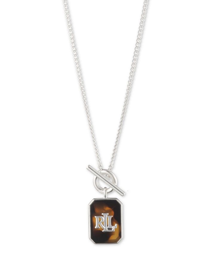 Lauren Ralph Lauren Women's LRL Logo Pendant Necklace - Macy's