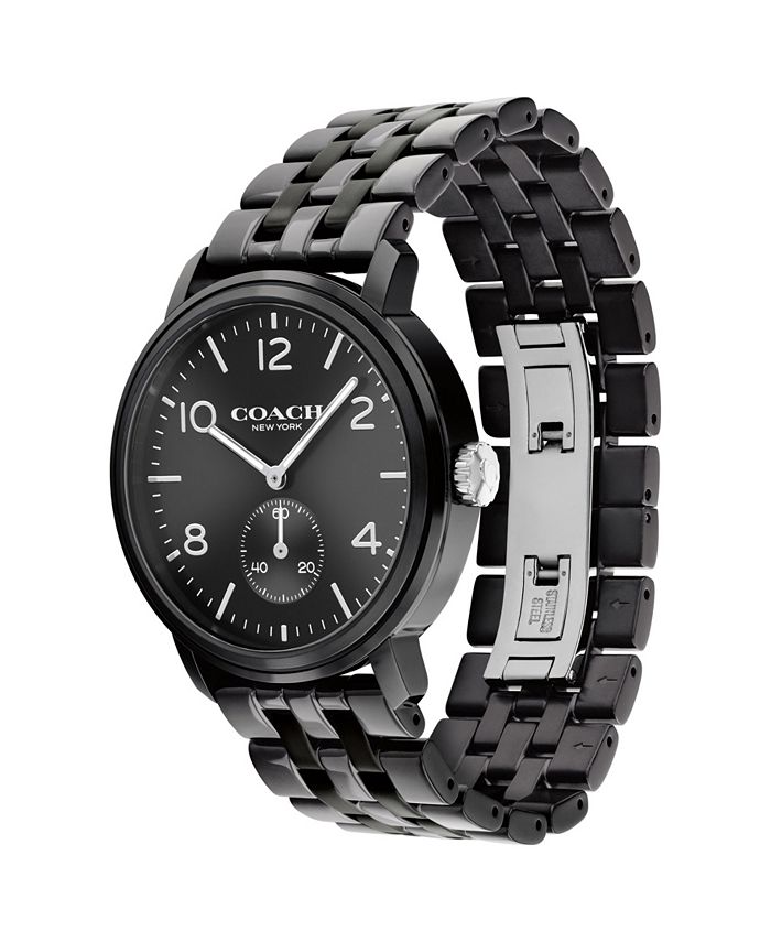COACH Men's Harrison Black-Tone Bracelet Watch 42mm & Reviews - Macy's