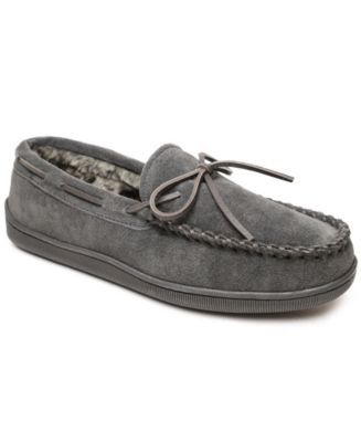 Minnetonka Men's Pile Lined Hardsole Moccasin Slippers - Macy's