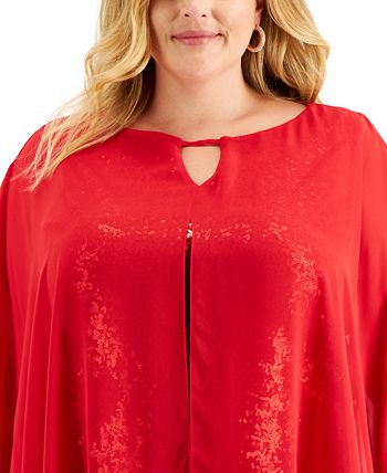 JM Collection Plus Size Layered Sequin Poncho Top, Created for Macy's ...
