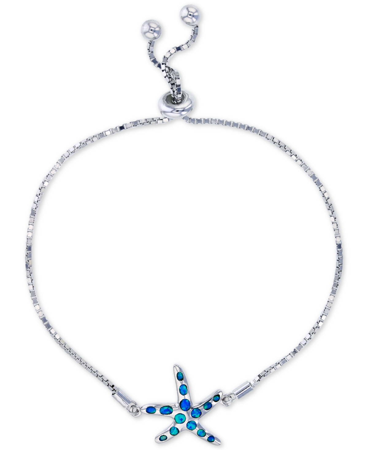 Click here for Lab-Created Blue Opal Starfish Bolo Bracelet in St... prices
