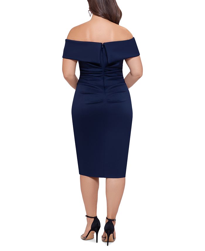 Xscape Plus Size Off The Shoulder Midi Dress Macys