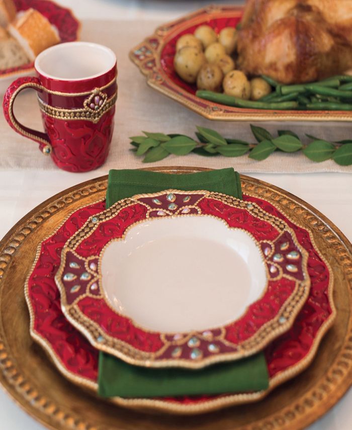 Fitz and Floyd Renaissance Holiday Dinnerware Set, 4 Pieces - Macy's