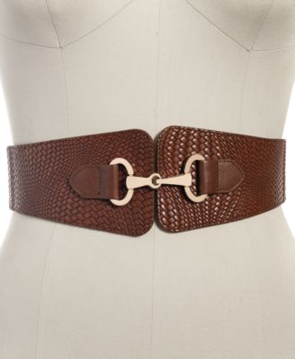 INC International Concepts Shaped Woven Tabs Wide Belt, Created for ...