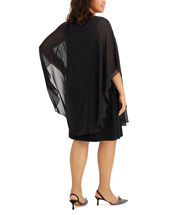 Connected Plus Size Sheer-Overlay Sheath Dress - Macy's