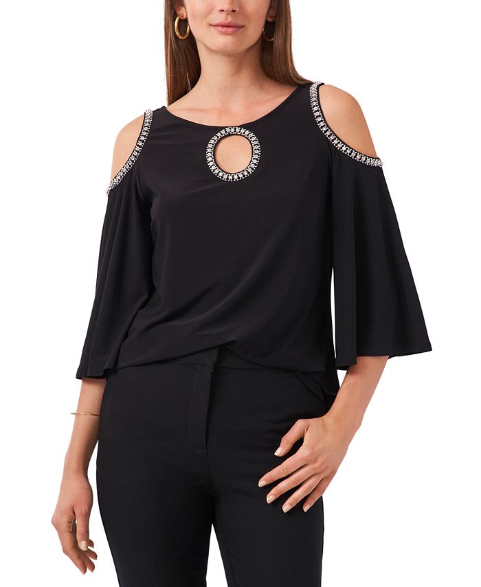 MSK Cold-Shoulder Keyhole Top - Macy's