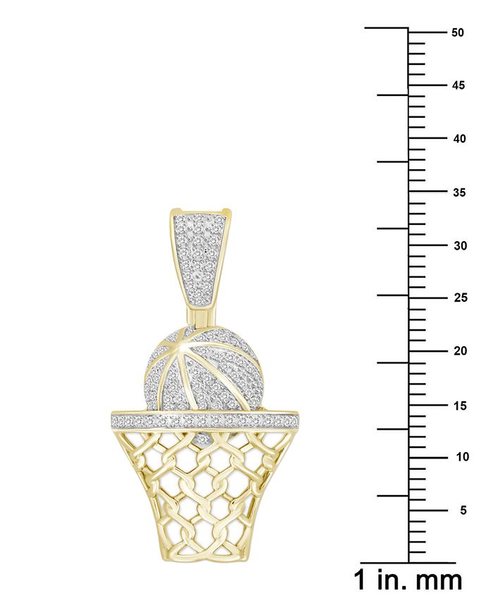 Macy's Men's Diamond Basketball Hoop Pendant (1/5 ct. t.w.) in 10k Gold ...
