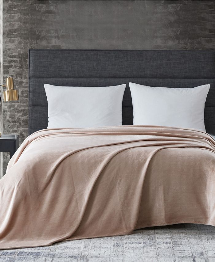Kenneth Cole Reaction Reaction Solid Ultra Soft Plush Twin Blanket - Macy's