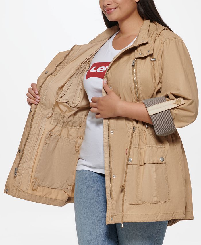 Levi's Plus Size Trendy Lightweight Parachute Cotton Hooded Jacket - Macy's