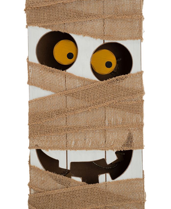 Glitzhome 30" H Lighted Wooden Mummy Porch Decor - Macy's