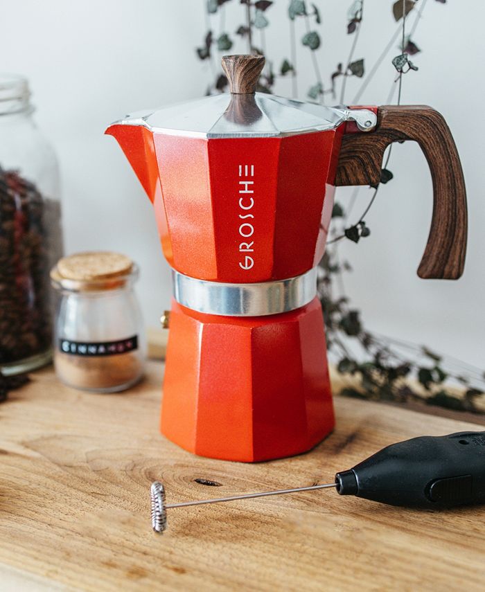GROSCHE Milano Stovetop Espresso Maker Moka Pot 3 Espresso Cup Size 5 ...