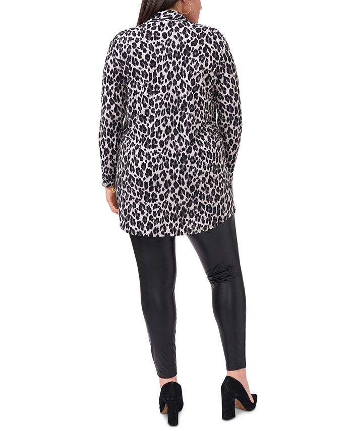 Vince Camuto Plus Size Leopard-Print Cardigan - Macy's