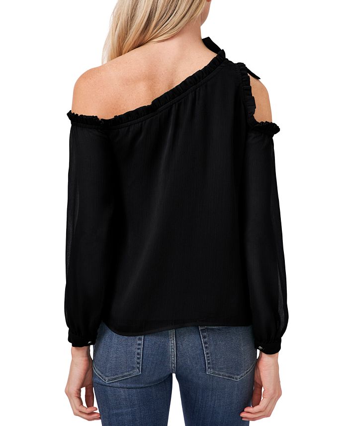 Cece Ruffled Asymmetric Cold Shoulder Top And Reviews Tops Women Macys