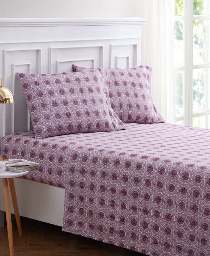 Harper Lane Medallion 4 Piece Sheet Set, Full - Macy's