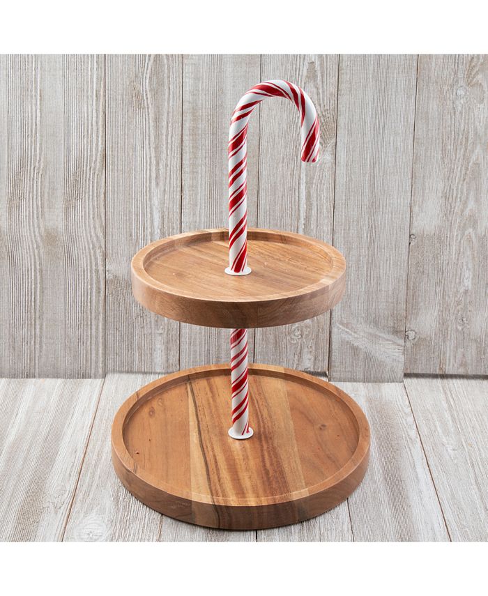 Thirstystone Candy Cane 2-Tier Dessert Stand - Macy's