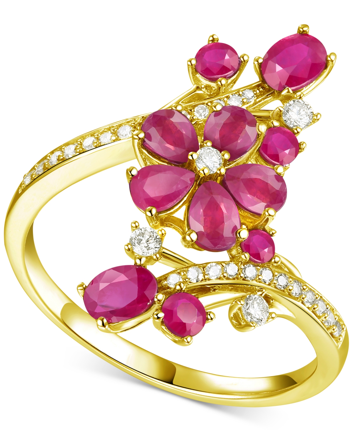 Click here for Ruby (1-1/2 ct. t.w.) & Diamond (1/4 ct. t.w.) Flo... prices