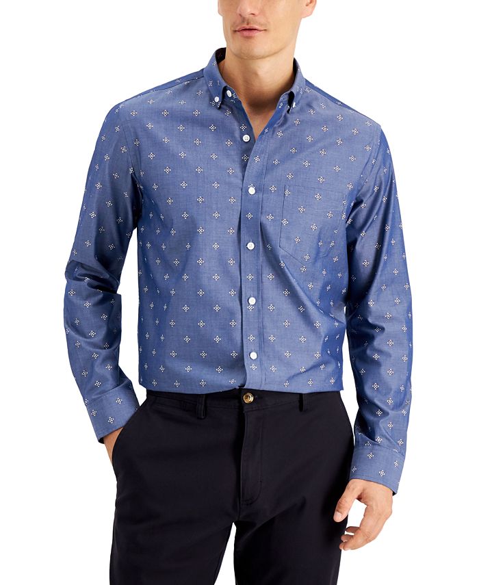 Club Room Men's Chambray Shirt, Created for Macy's - Macy's