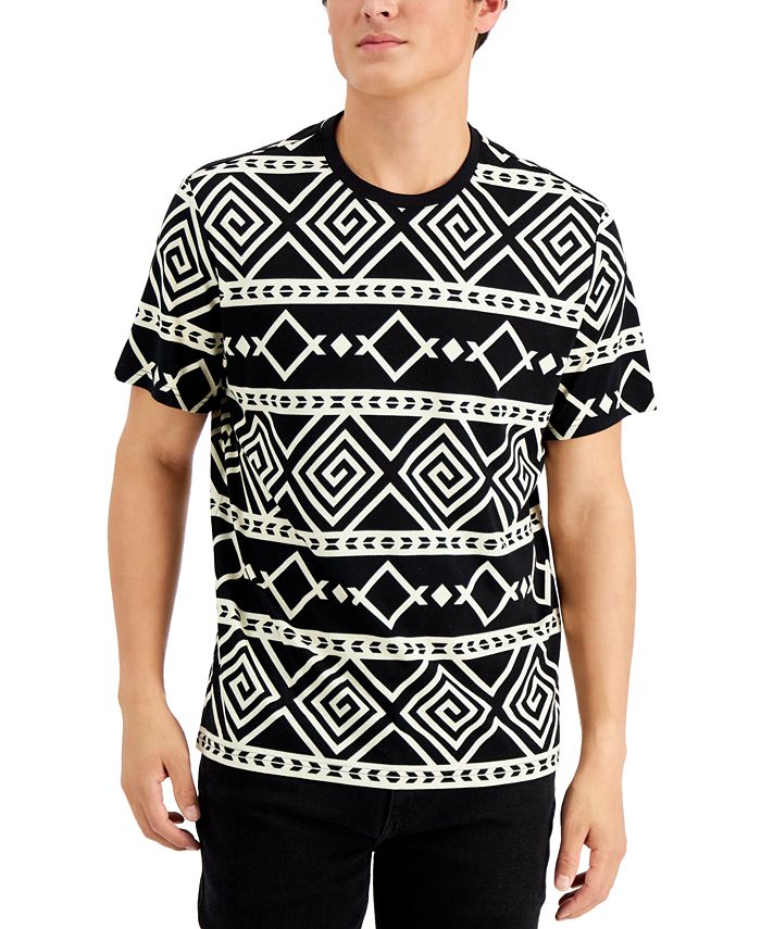 INC International Concepts Men's Geometric Pattern T-Shirt, Created for ...