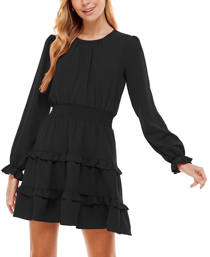 City Studios Juniors' Ruffled Tiered Fit & Flare Dress - Macy's