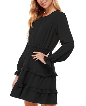 City Studios Juniors' Ruffled Tiered Fit & Flare Dress - Macy's