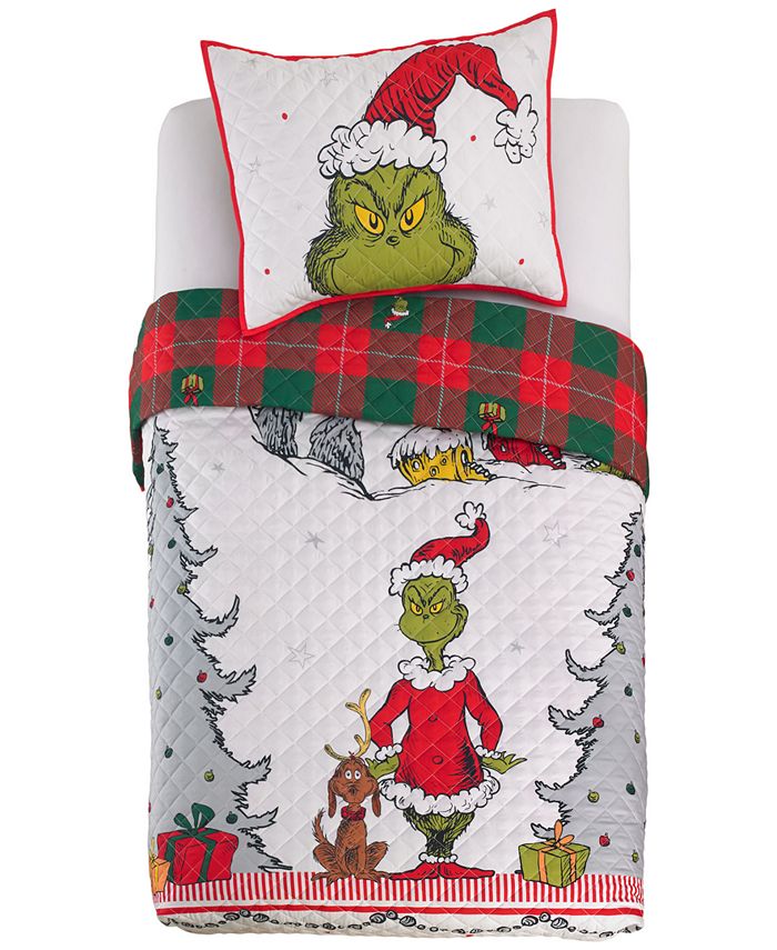 Franco Manufacturing Co The Grinch 3-Pc. Full/Queen Quilt Set - Macy's