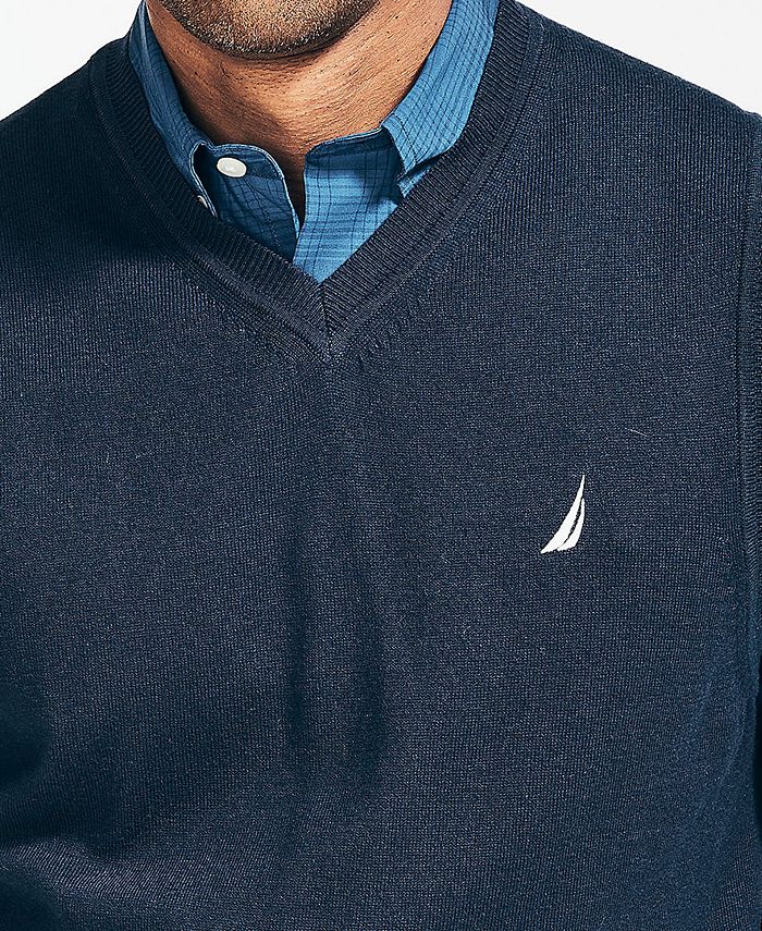 Nautica Men's Navtech Classic-Fit Stretch V-Neck Sweater Vest & Reviews ...