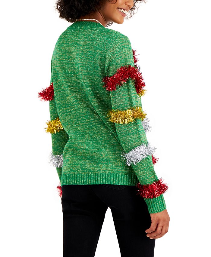 Planet Gold Juniors' Tinsel Holiday Sweater - Macy's