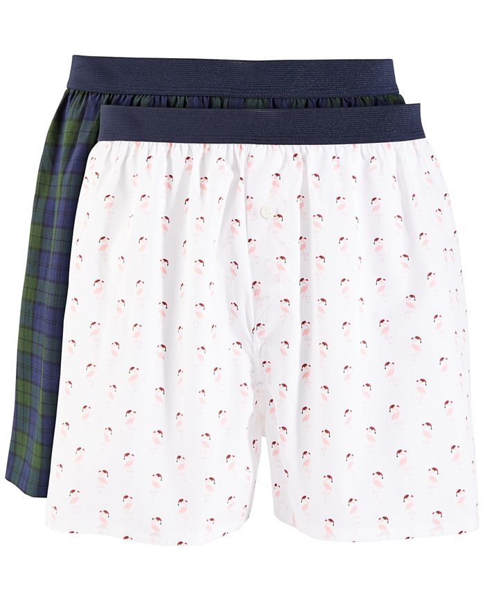 Club Room Men's 2-Pk. Holiday Printed Cotton Boxers, Created for Macy's ...
