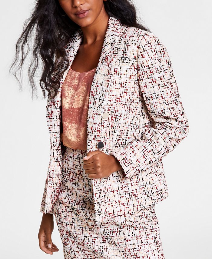 Bar III Tweed Blazer, Created for Macy's - Macy's