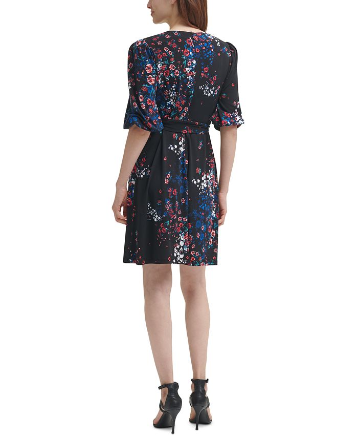 Dkny Floral Print Faux Wrap Dress Macys