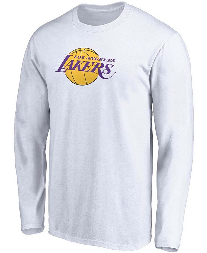 Fanatics Men's White Los Angeles Lakers Team Primary Logo Long Sleeve T ...