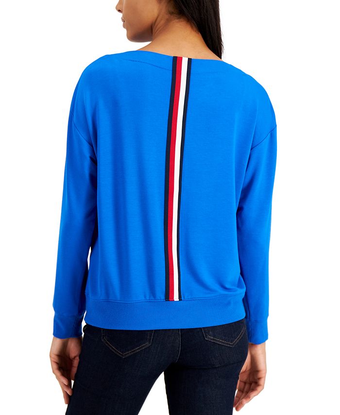 Tommy Hilfiger Boat-Neck Drop-Shoulder Top - Macy's