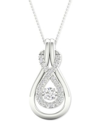 Twinkling Diamond Star Diamond Infinity Teardrop 18" Pendant Necklace ...