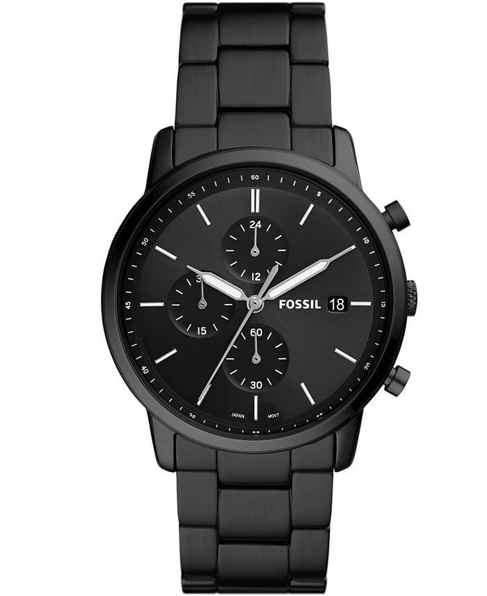 Fossil Men's Minimalist Chronograph Black Stainless Steel Bracelet ...