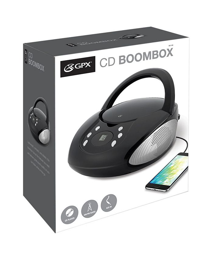 GPX Boom Box with DC Player and AM or FM Radio, BC112B - Macy's