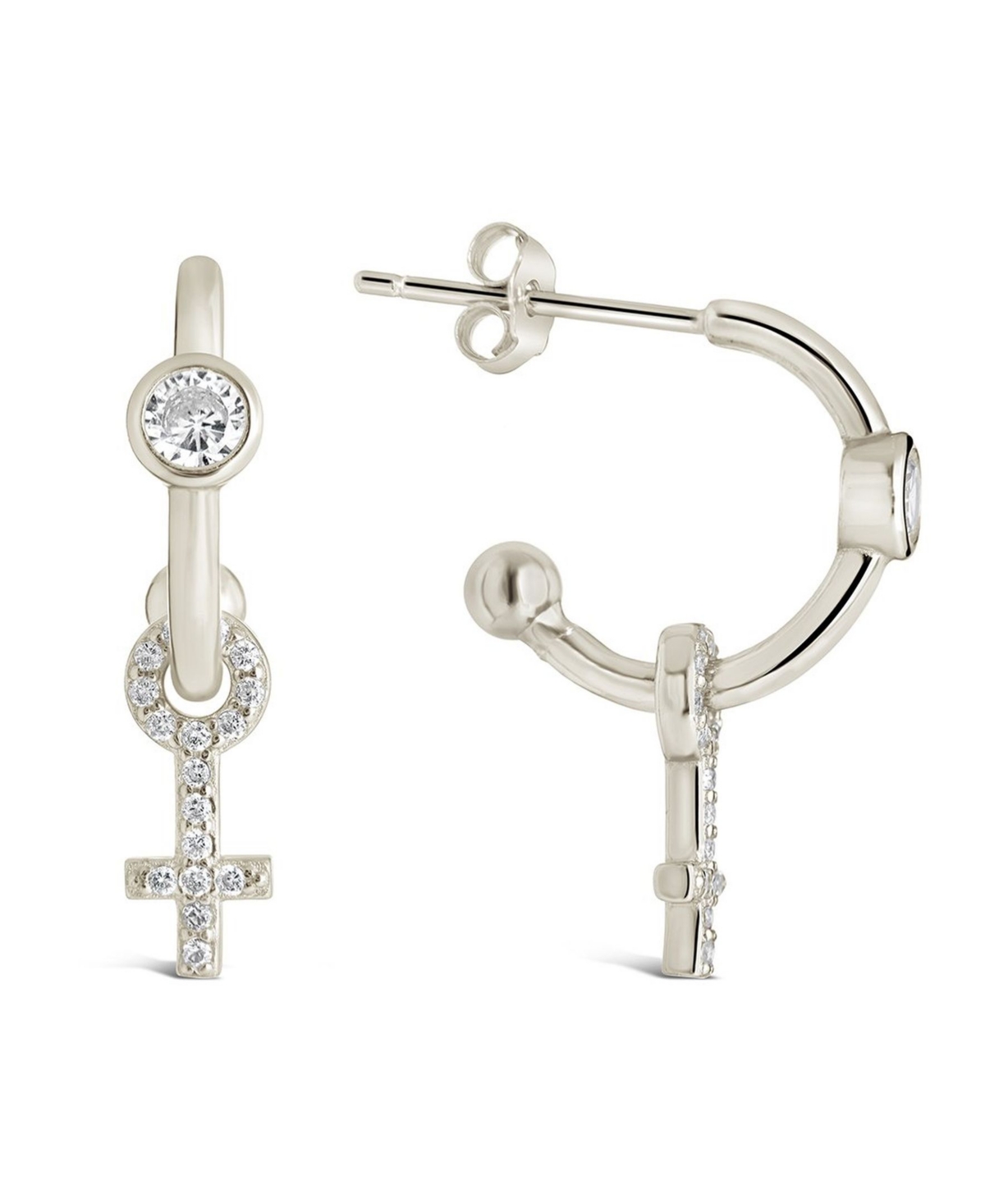 Click here for Sterling Forever Womens Freya Hoop Earrings - Silv... prices