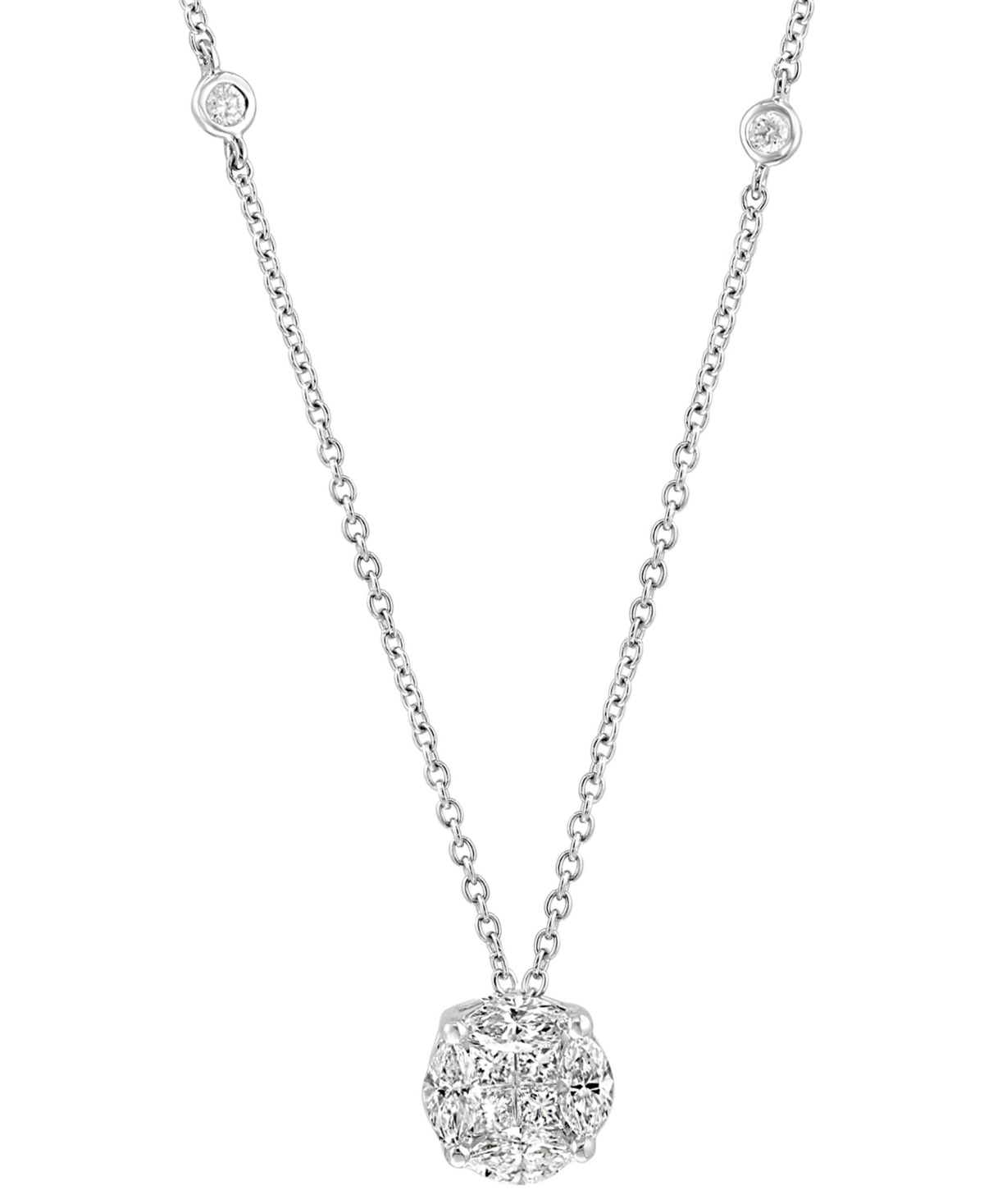 Click here for Effy Diamond Round Cluster 18 Pendant Necklace (3/... prices